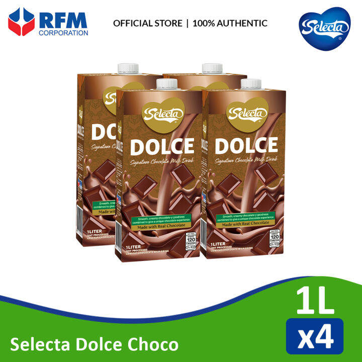Selecta Dolce Chocolate Milk Drink 1L - Pack of 4 | Lazada PH