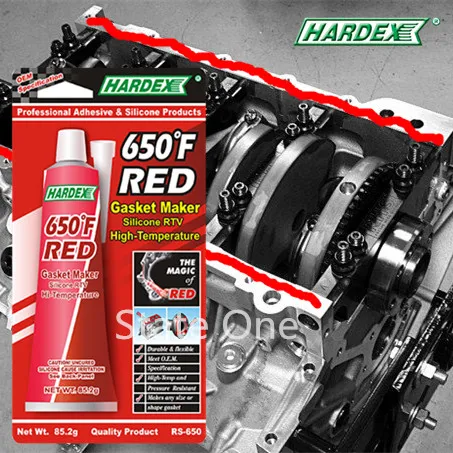 HARDEX 650°F RED RTV SILICONE RUBBER HIGH TEMPERATURE GASKET MAKER RS ...