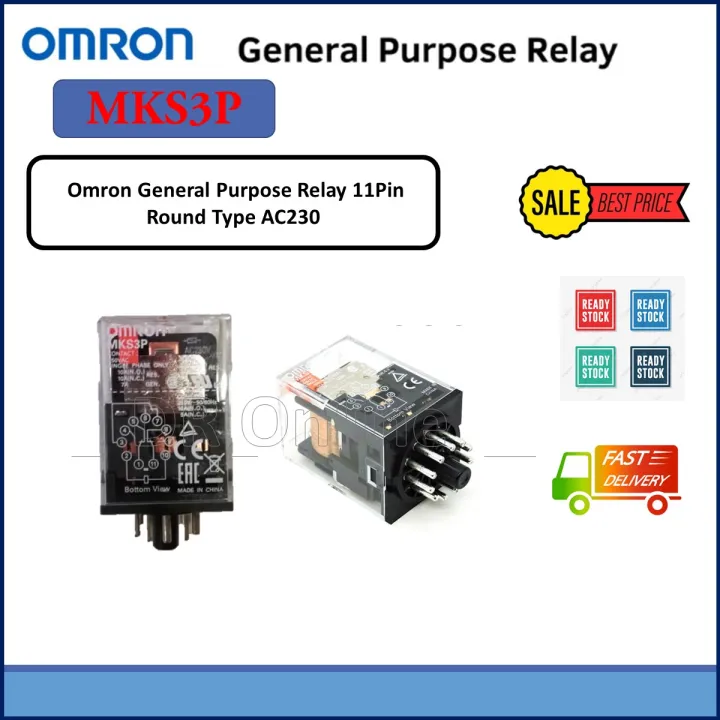 OMRON MKS2P/MKS3P Gerenal Purpose Relay 8Pin Round Type 230VAC 12VDC 24VDC 24VAC | Lazada