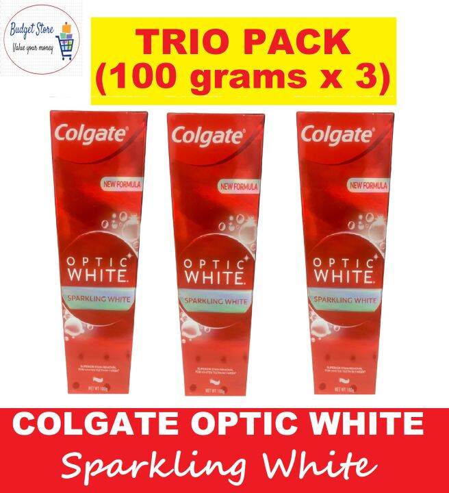 Colgate Optic White Sparkling White Whitening Toothpaste (100 grams X 3 ...