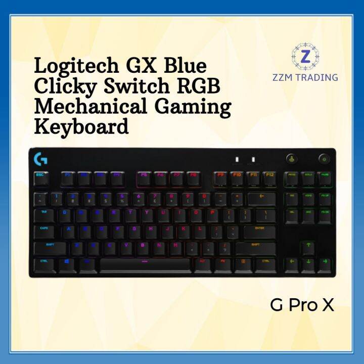 Logitech G Pro X GX Blue Clicky Switch RGB Mechanical Gaming Keyboard ...