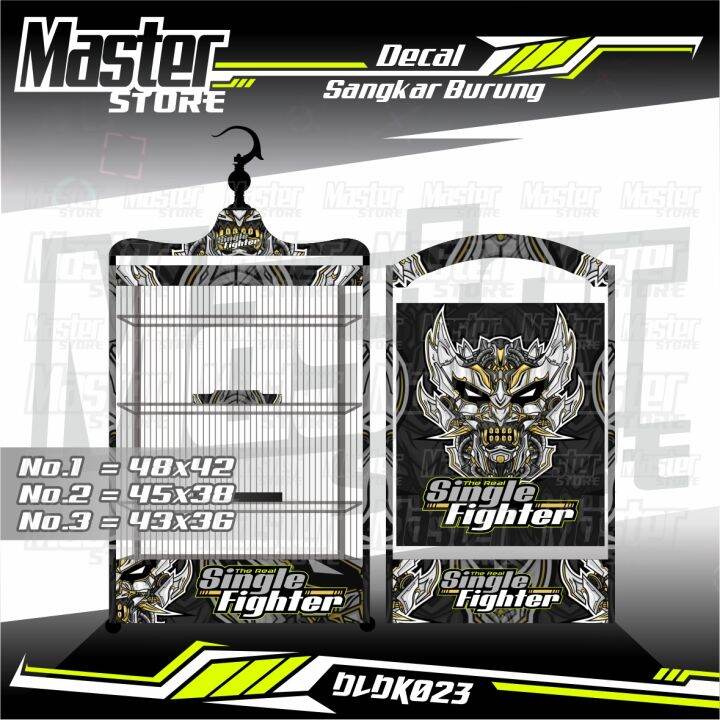 Stiker Decal Kandang/Sangkar Burung Kicau Petarung/Single Fighter Kotak ...