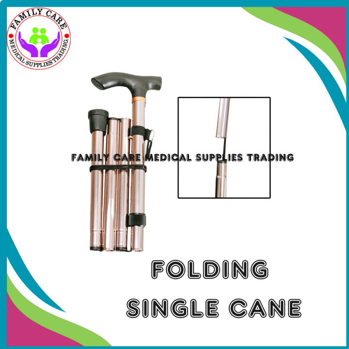FOLDING SINGLE CANE ( BRONZE COLOR ) WALKING AID | Lazada PH