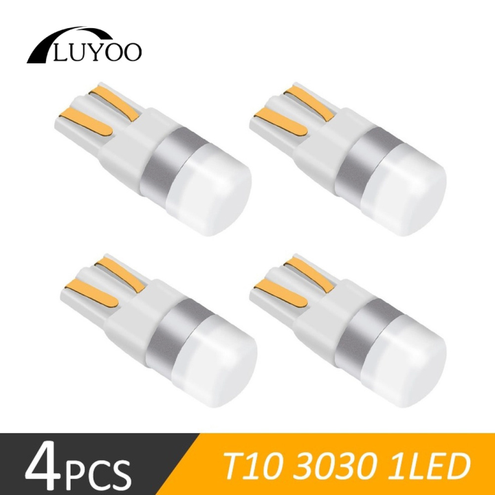 YOOLU 2/4Pcs Super Bright 3030 SMD T10 LED W5W Car dome Light Auto Clearance Reading Lamp 12 ...