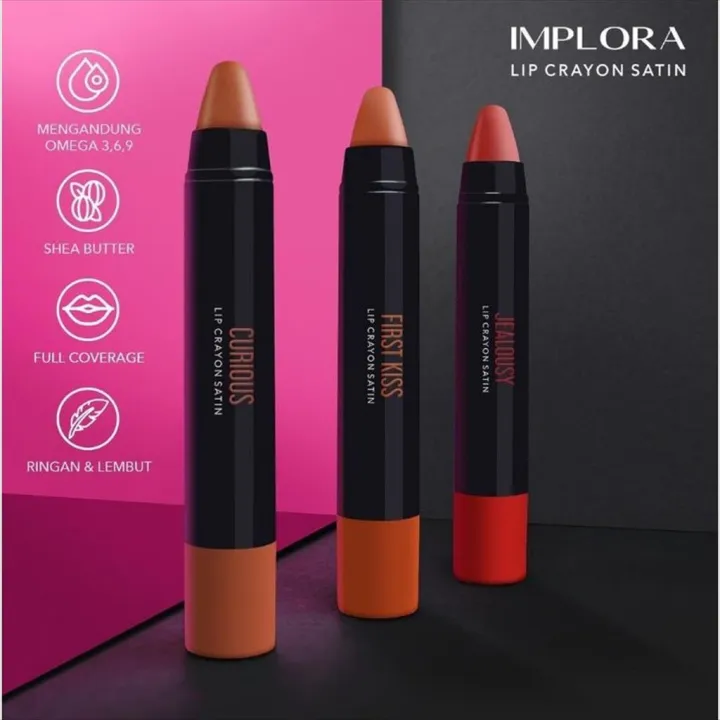 Implora Lip Crayon Satin - First Kiss 3,5gr | Lazada Indonesia