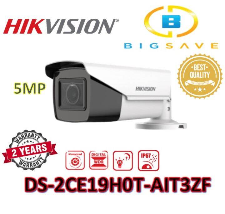 HIKVISION 5MP DS-2CE19H0T-AIT3ZF MOTORIZED VARIFOCAL CCTV SECURITY BULLET CAMERA | Lazada