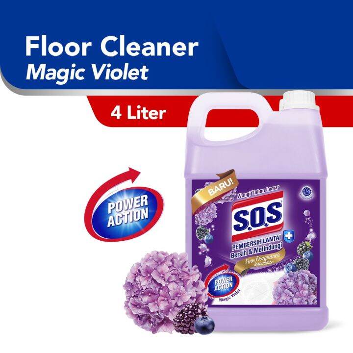 SOS Pembersih Lantai Ungu 4 Liter Jerigen - SOS Floor Cleaner Ref 4L ...