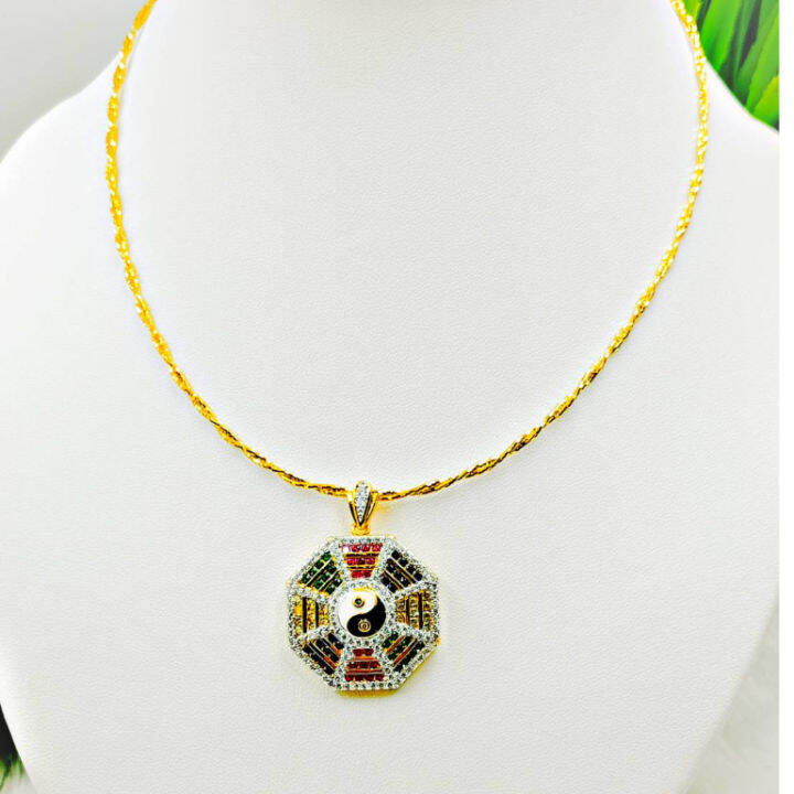 JIJD M37 สร้อยคอโชคเกอร์สองเกลียวพร้อมจี้หยิงหยาง งานไมครอน | Lazada.co.th