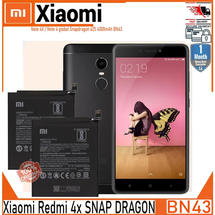 Xiaomi Redmi Note 4x BN43 Snap Dragon Battery (Original Equipment ...