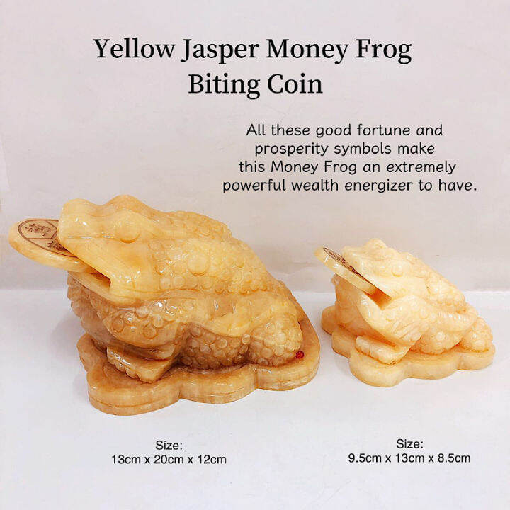 Fengshui Yellow Jasper Money Frog Biting Coin | Lazada PH