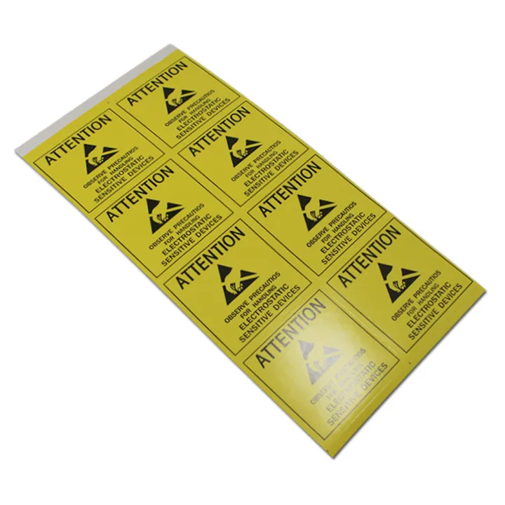 4.8*4.8cm ATTENTION Sticker Adhesive Label for ESD Anti Static ...