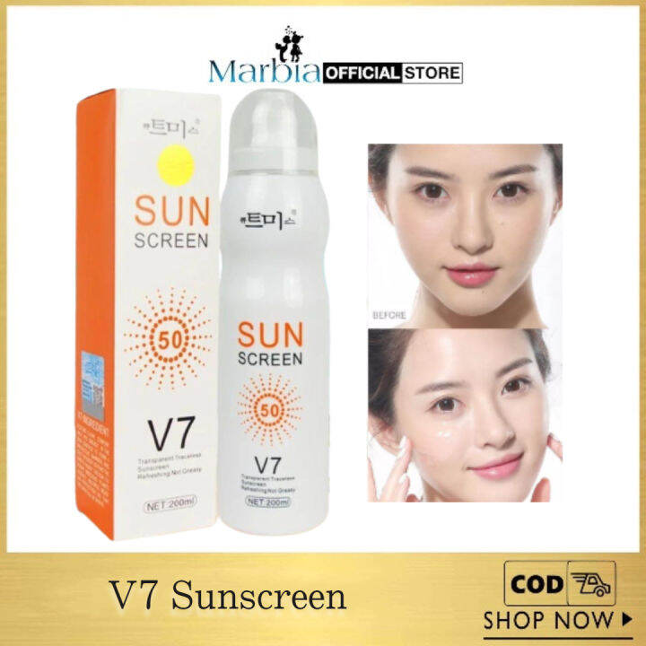 ORIGINAL Sunscreen SPF50 V7 Korean Spray lotion Instant Whitening ...