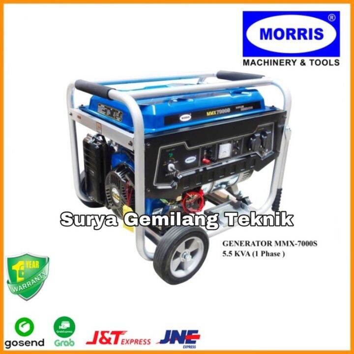 Mesin Genset Generator Bensin 5,5KVA MORRIS MMX-7000S Gasoline Listrik ...