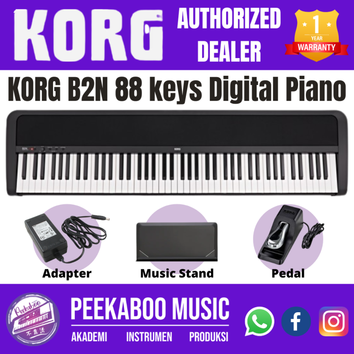 KORG B2N 88 Keys Digital Piano Natural Touch with Damper Pedal & Music Stand & AC Adapter | Lazada