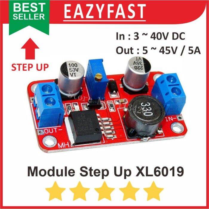 Step Up 5A XL6019 Module Modul DC Adjustable Power Boost Regulator ...