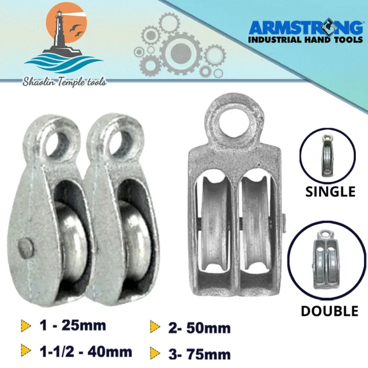 ARMSTRONG TACKLE PULLEY SINGLE DOUBLE Pulley Rope Wire Rope Pulley ...