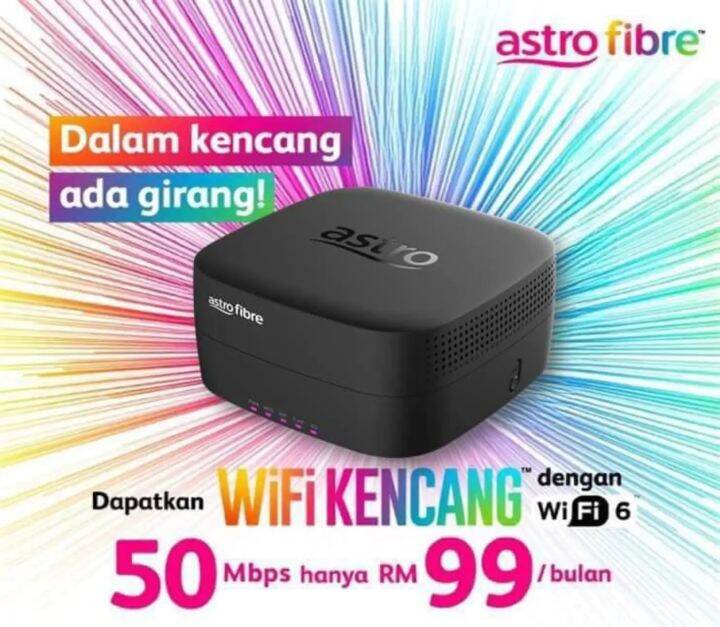 50 Mbps RM99 Astro Fibre WiFi Plans Package : Price per month. Free ...
