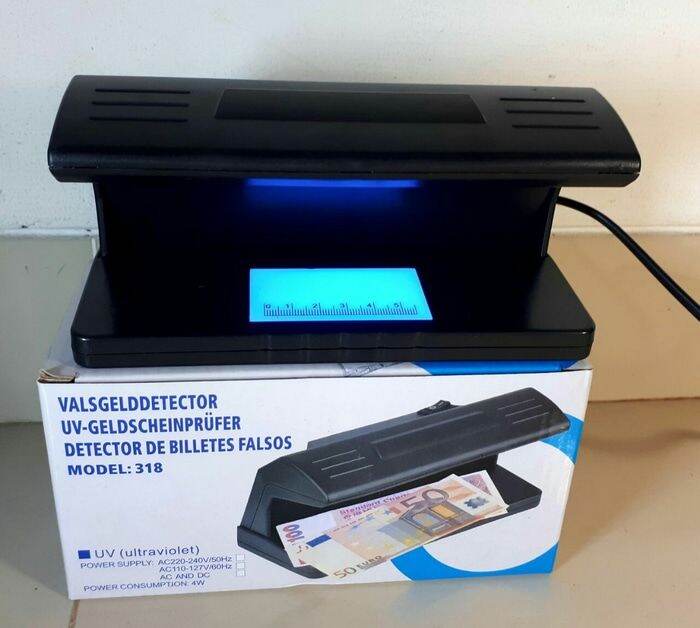 alat deteksi uang palsu money detector pedeteksi uang 318 sinar UV ...