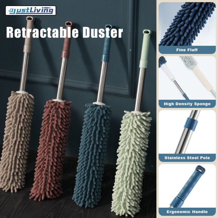 JustLiving 175cm Retractable Chenille Velvet Cleaning Duster with ...