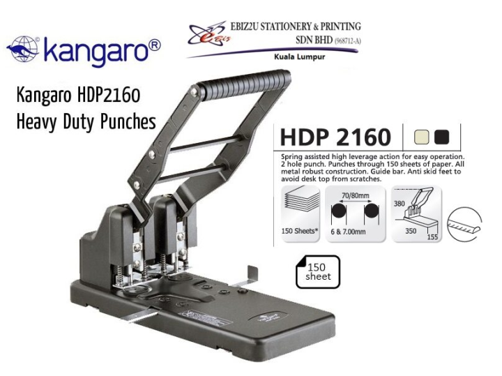 KANGARO HDP-2160 HEAVY DUTY PUNCHER - 150 sheets HDP 2160 (penumbuk ...