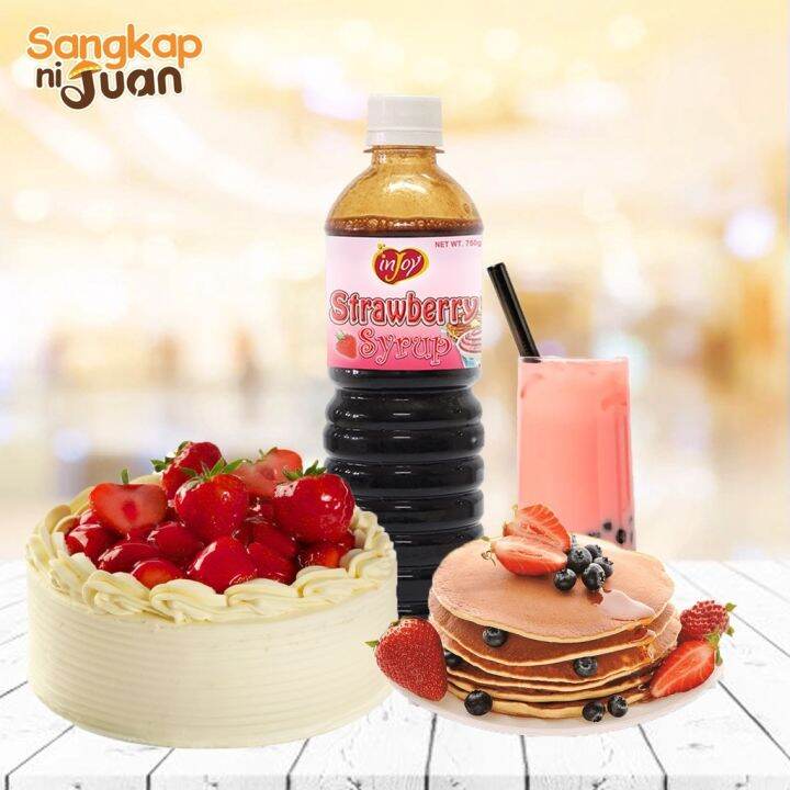 Hot mbrbk4 Injoy- STRAWBERRY flavor SYRUP 750ml | Lazada PH