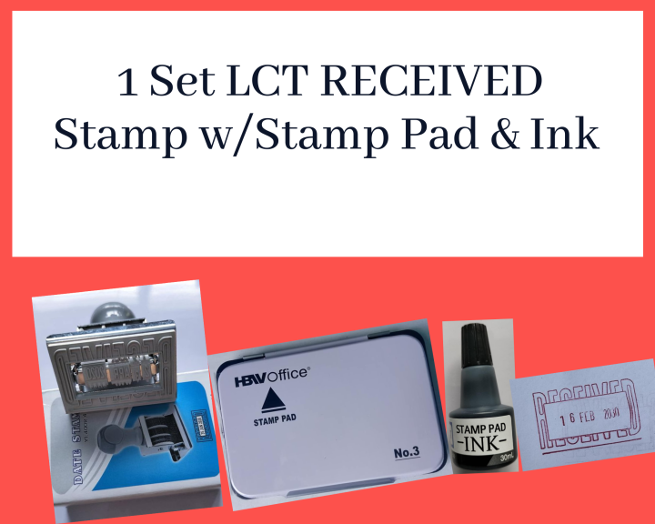 1 Set LCT RECEIVED Stamp w/ Stamp Pad & Ink | Lazada PH