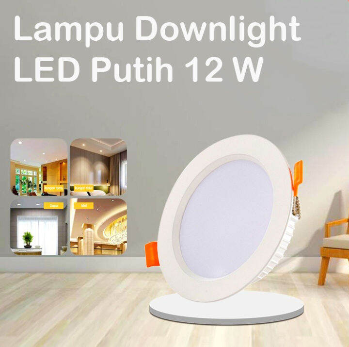 Lampu Downlight LED Panel 12W PUTIH Tipis Bulat Inbow | Lazada Indonesia