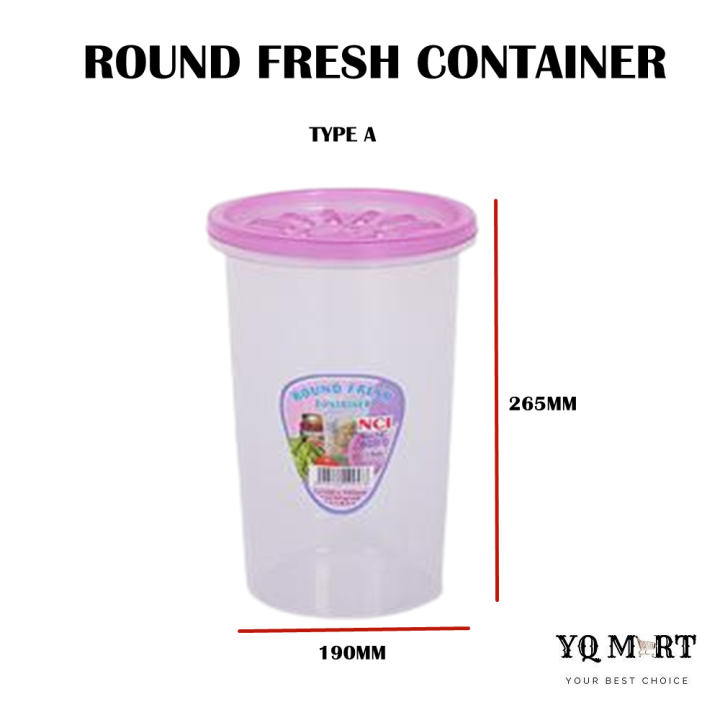 Round Fresh Airtight Multipurpose Containers 190MM-290MM/Bekas Keropok ...