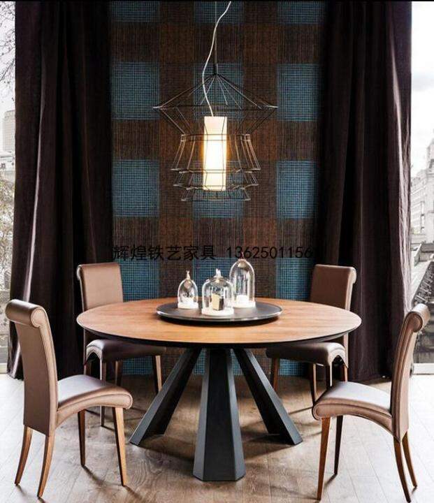 Solid wood round table with turntable for 10 people 1.5 m 1.8 m ...