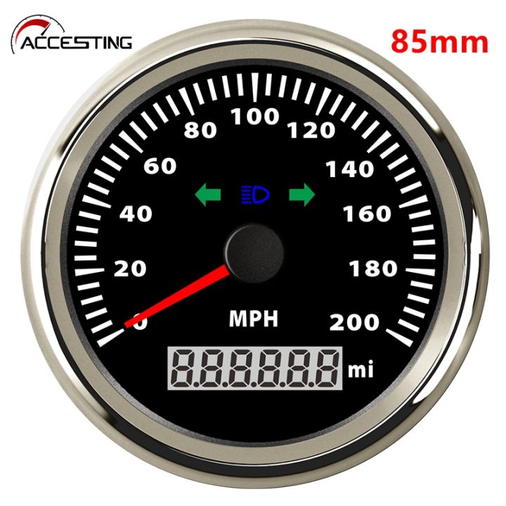 200/120MPH 85mm Pointer Pulse Speedometer Car Boat Motorcycle ...