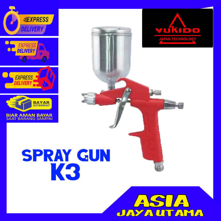 NEW!!! Spray Gun Tabung Atas 200ml Alat Spet Semprot Cat K3 ASIA JAYA ...
