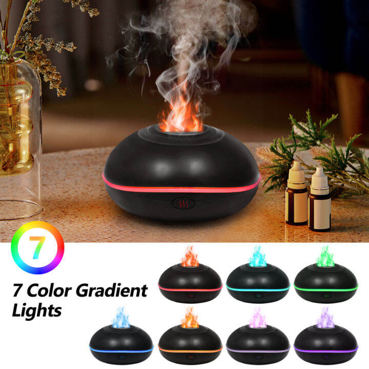 Flame Essential Oil Diffuser, Upgrade 7 Colour Lights Aromatherapy Diffuser, Super Quiet Air ...