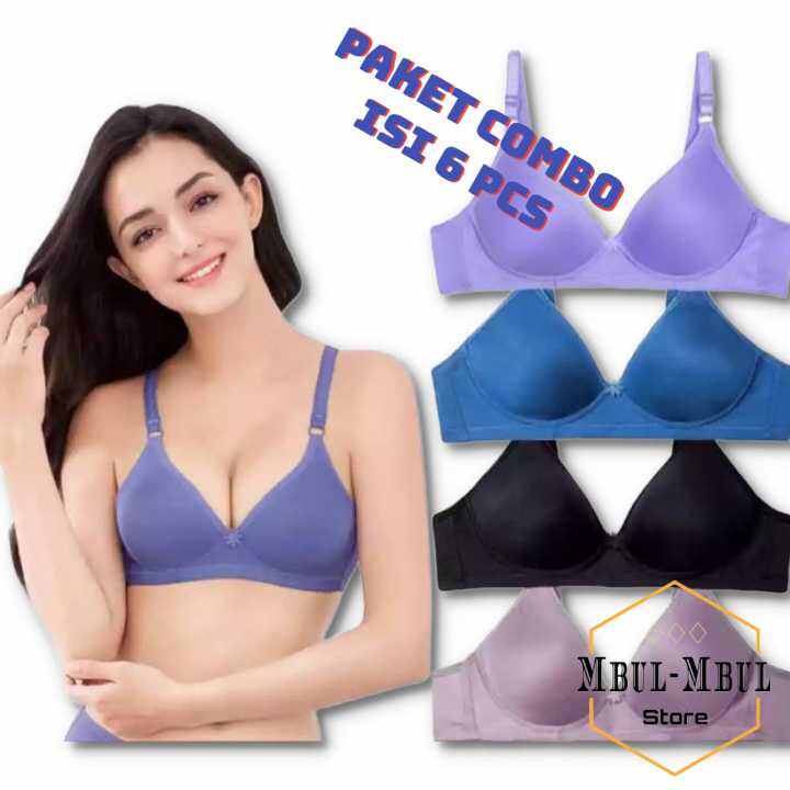 PAKET COMBO ISI 6 PCS BRA WANITA REMAJA DAN DEWASA / TANPA KAWAT / BH SPORT WIN / BRA SPORT ...