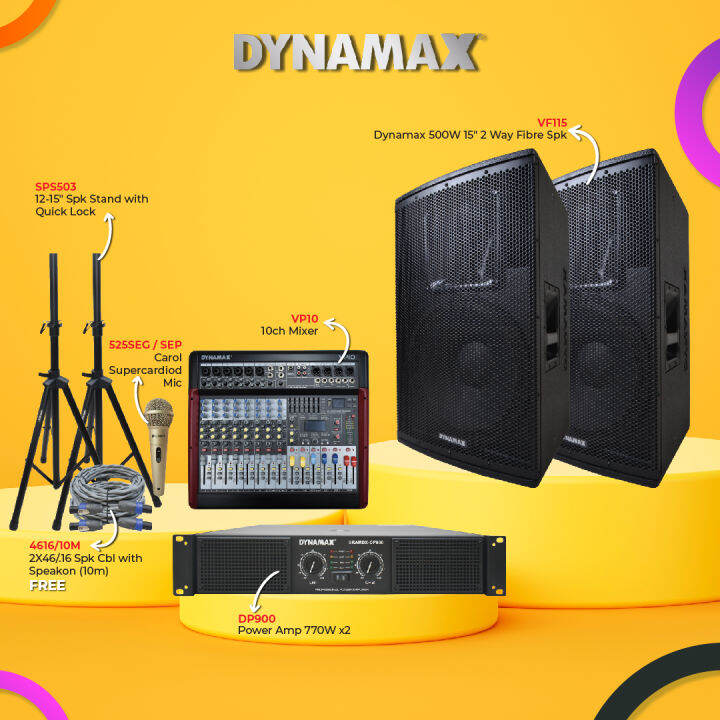 DYNAMAX Sound System Set DYNAMAX DP900 770 W POWER AMPLIFIER,DYNAMAX ...