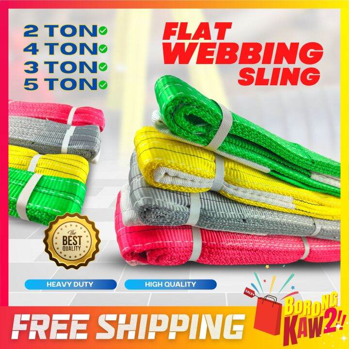 Flat Webbing Sling 3 Ton 4 Ton 5 Ton Lifting Sling Towing Belt Tali ...