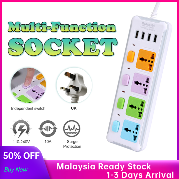 Multi Function Socket Uk Plug Universal Socket Power Board Power Strip With 4 Power Socket