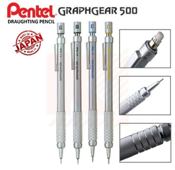 ดินสอกด Pentel Graphgear500 0.3, 0.5, 0.7, 09 mm. | Lazada.co.th