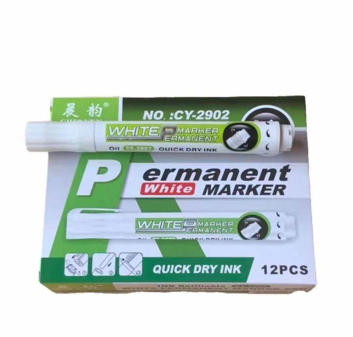 12pcs White Permanent Marker Pen / Bullet tip pentel pen permanent ...