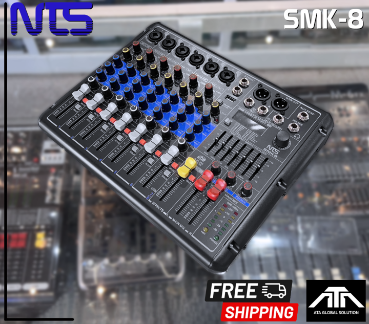 MIXER NTS SMK-8 รองรับบลูทูธ รุ่นใหม่ มิกเซอร์ 8 ช่อง มิกซ์คาราโอเกะ เอฟเฟคแท้ มิกซ์ขนาดเล็ก ...
