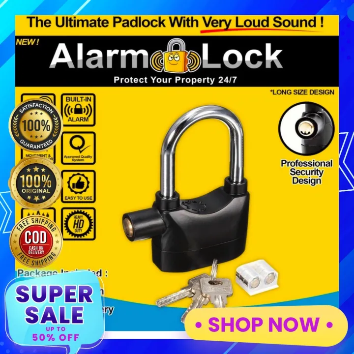 Original Alarm Lock Padlock 110 Decibel Anti Theft Alarm Lock Motion ...