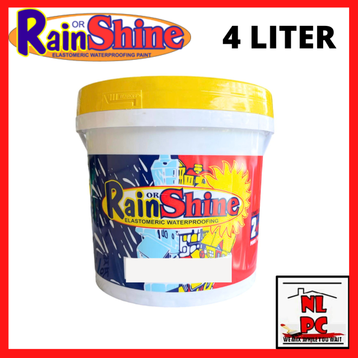 RAIN OR SHINE ELASTOMERIC WATERPROOFING PAINT 4 LITERS | Lazada PH