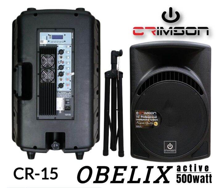 Speaker aktif crimson cr15 obelix free stand active 15inch 500watt COD ...
