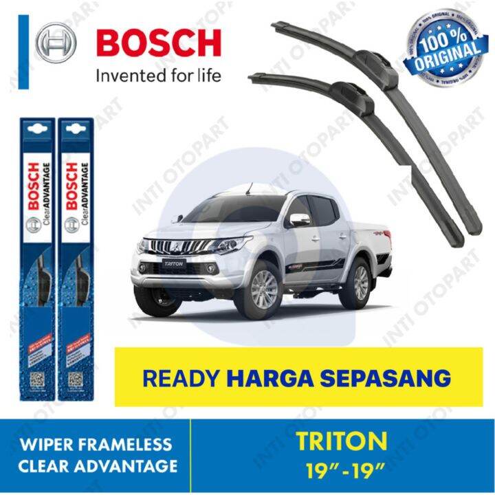 Wiper Blade Frameless Mitsubishi Triton BOSCH ukuran 19 dan 19 inch ...
