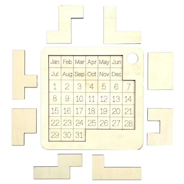 Calendar Puzzle Wooden Calendar Office Play a Different Puzzle to ...