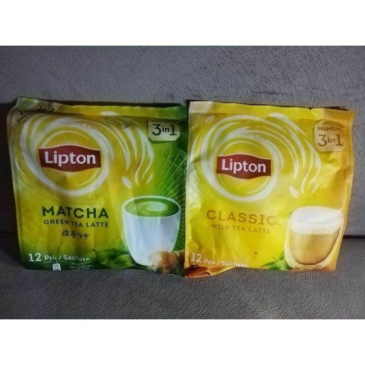 Lipton (Classic/ Matcha Green Tea )Milk Tea Latte Premium 3in1 (12sachet) | Lazada PH