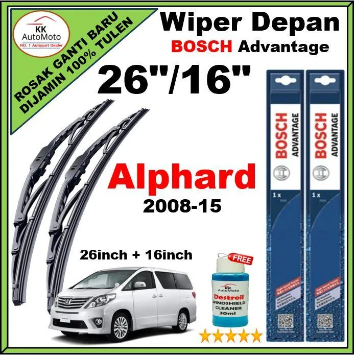 Toyota Alphard Wiper - Bosch Advantage 26 / 16 BA2616 | Lazada