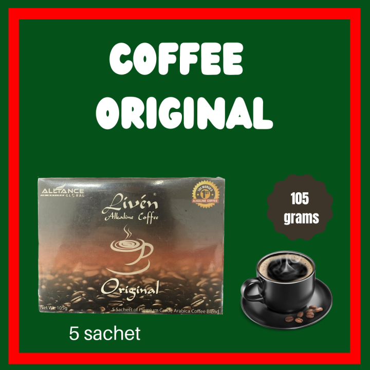 Liven Alkaline Original Coffee Flavor 105 grams (5sachets) 100% ...