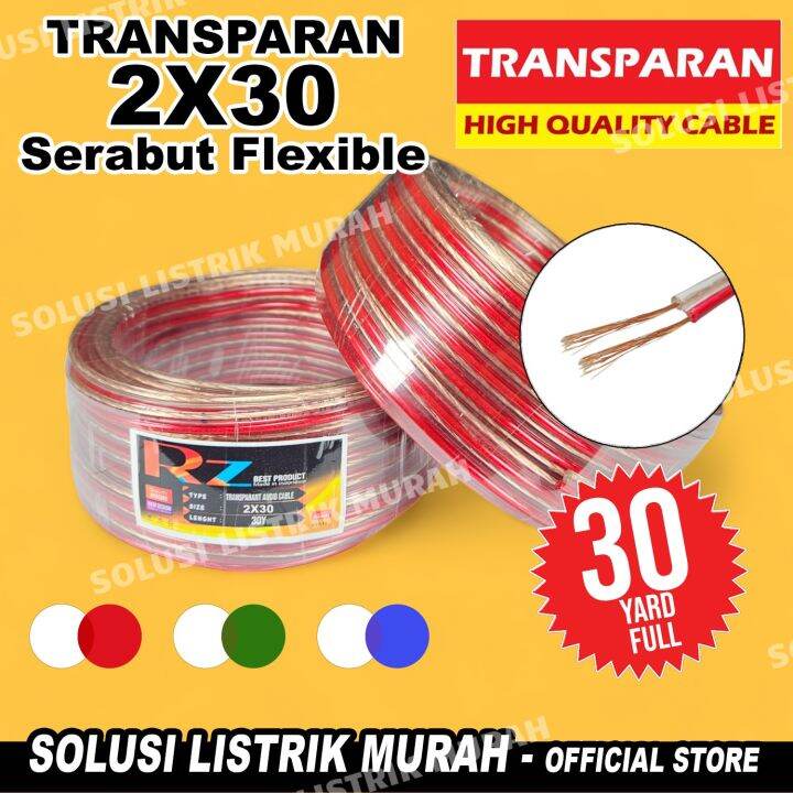 Kabel Listrik Transparan Kabel Serabut 2x30 Roll 30 Yard Kabel Monster ...