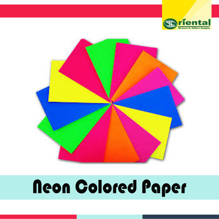 Long Neon Colored Paper 10 sheets - Assorted Colors - Sold by 10's ...