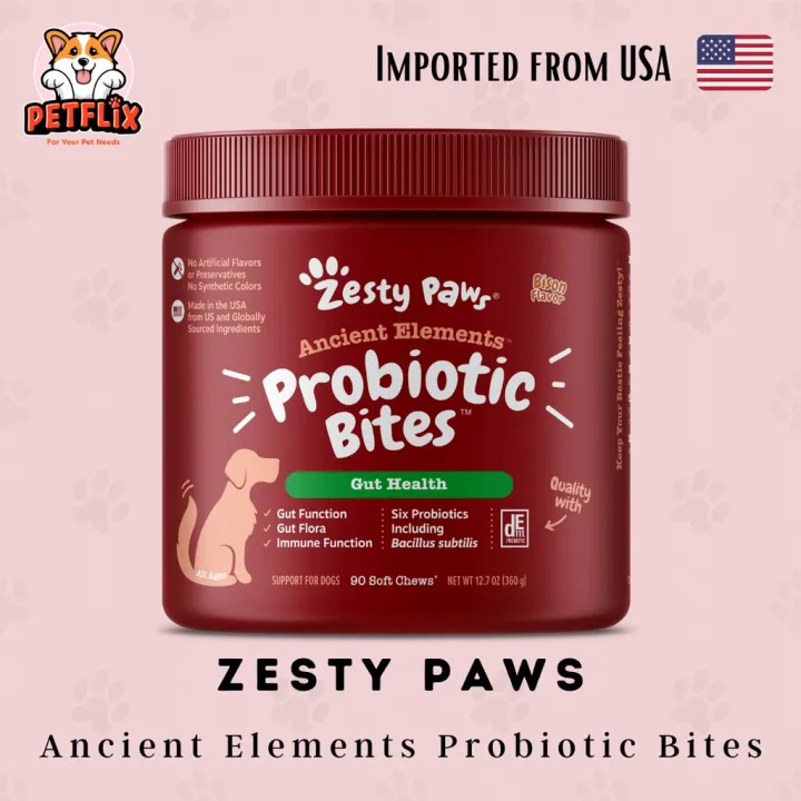 Zesty Paws Ancient Elements Probiotic Bites Gut Health and Digestion ...